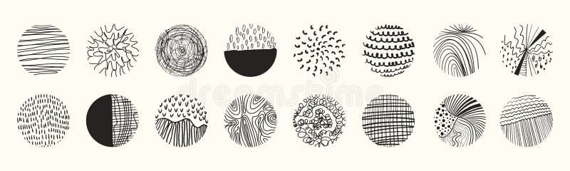 Collection of Abstract Line Pattern Circles Stock Vector - Illustration ...