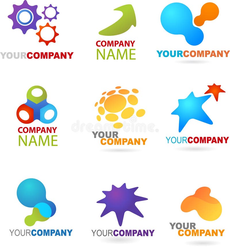 Collection of Abstract Logos Stock Vector - Illustration of geometry ...