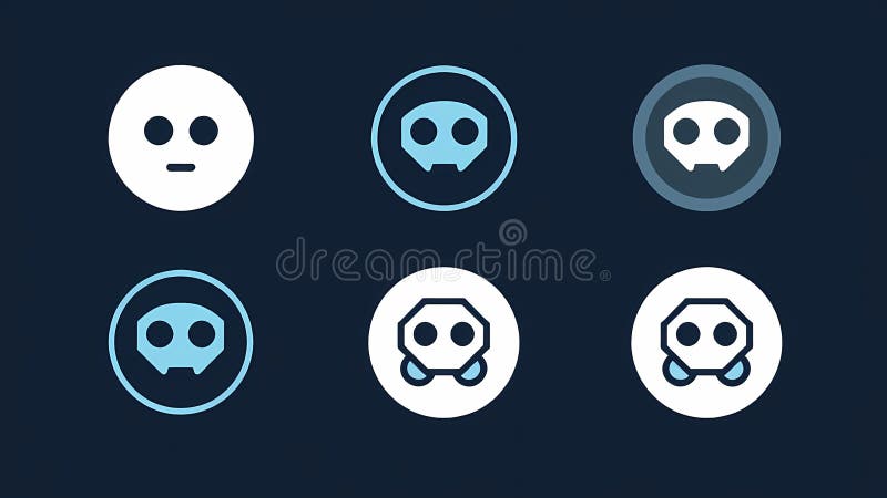 Collection of Abstract Minimalist Avatar Icons in Circle Shape with ...
