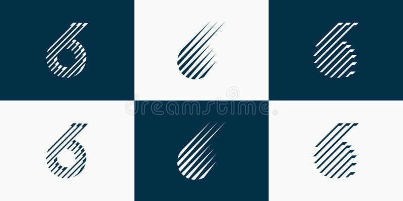 Collection of Abstract Number 6 Vector Logo Designs Stock Vector ...