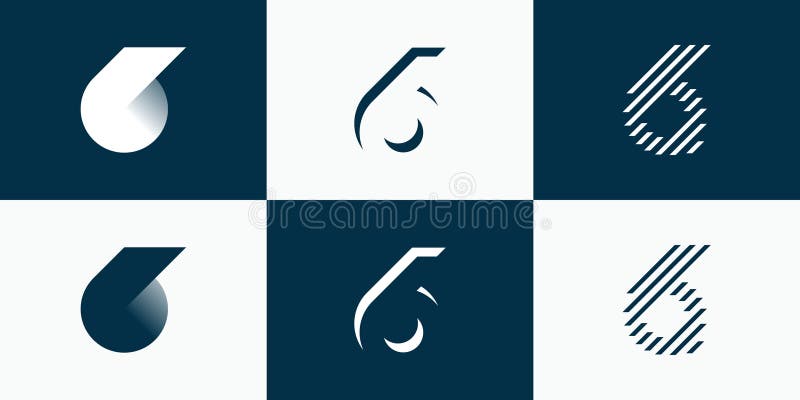 Collection of Abstract Number 6 Vector Logo Designs Stock Vector ...