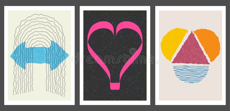 A Collection of Abstract Posters for the Interior. Stock Vector ...