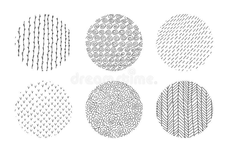 Collection of Abstract Round Ink Textures Stock Illustration ...