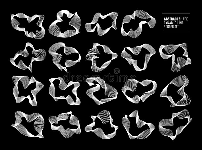 Collection of Abstract Shape Dynamic Line Border Logo Design Stock ...