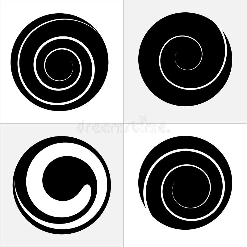 Collection of Abstract Spiral Vector Elements. Stock Vector ...