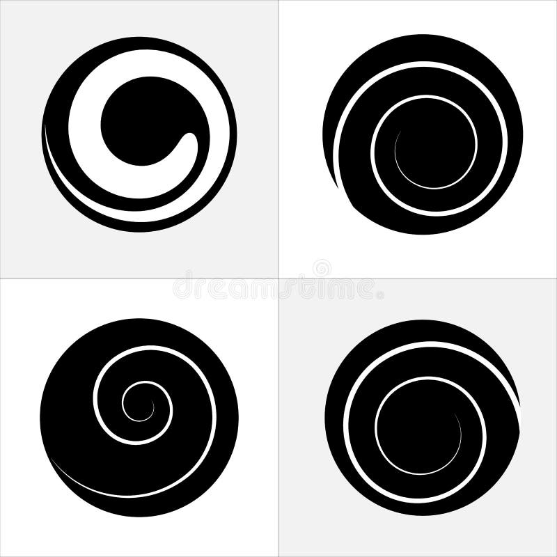 Collection of Abstract Spiral Vector Elements. Stock Vector ...
