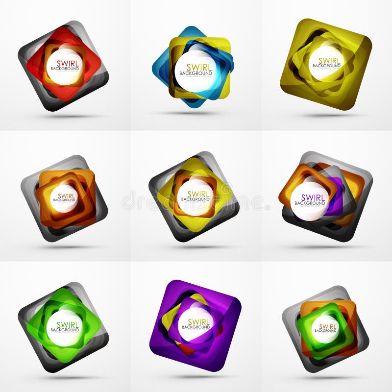 Collection of Abstract Square Shape Backgrounds Stock Vector ...