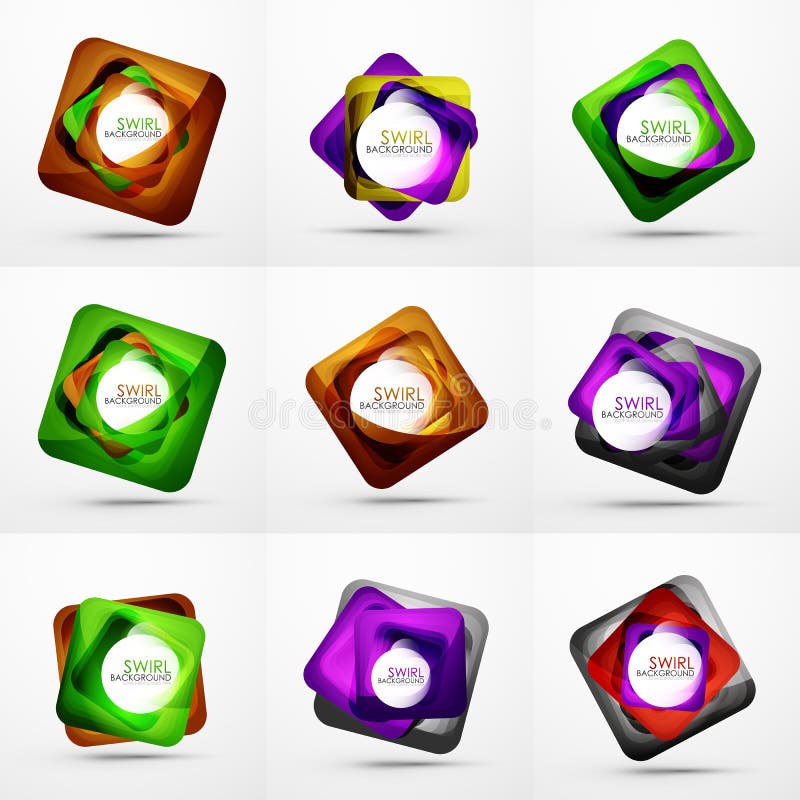 Collection of Abstract Square Shape Backgrounds Stock Vector ...