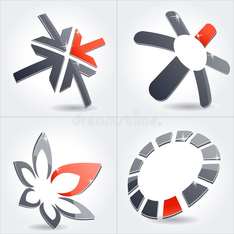 Collection of Abstract Symbols Stock Vector - Illustration of floral ...