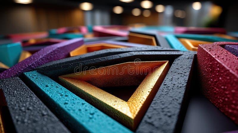 Abstract Angular Folded Geometric Texture Series Stock Illustration ...