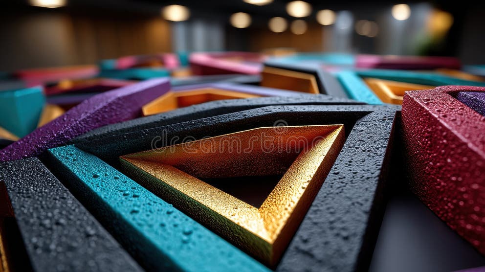 Abstract Angular Folded Geometric Texture Series Stock Illustration ...