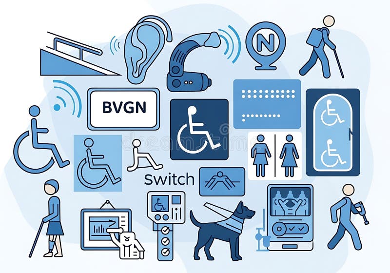 Collection of Accessibility Symbols and Icons for Inclusivity and Universal Design Stock ...
