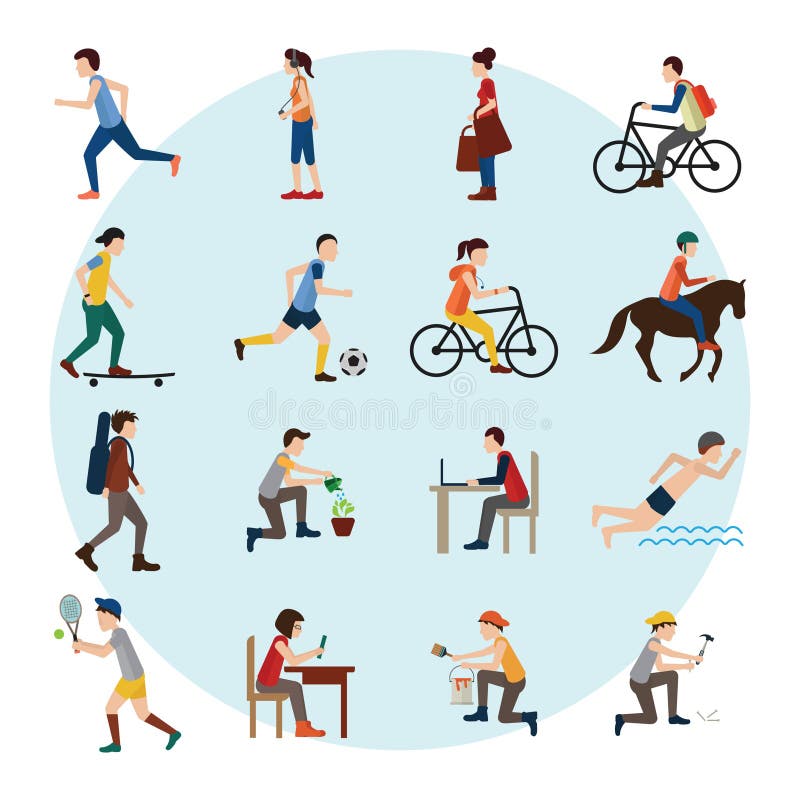 Collection of Activities. Vector Illustration Decorative Design Stock ...