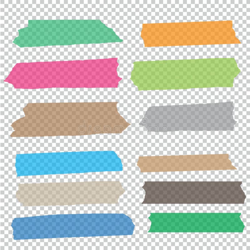 Collection of Adhesive Tape Pieces Vector Set Stock Vector ...