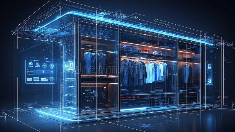 Futuristic Mechanized Wardrobe Designs Stock Illustration ...