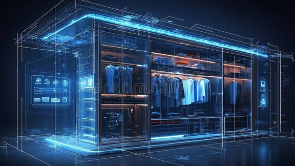 Futuristic Mechanized Wardrobe Designs Stock Illustration ...