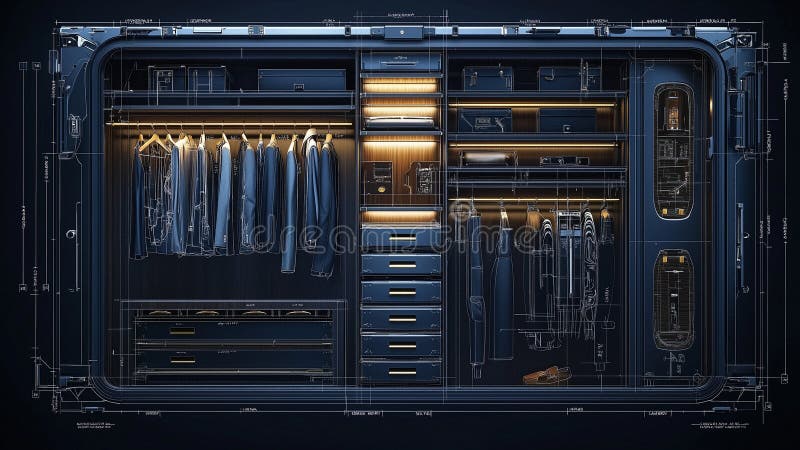 Futuristic Mechanized Wardrobe Designs Stock Illustration ...