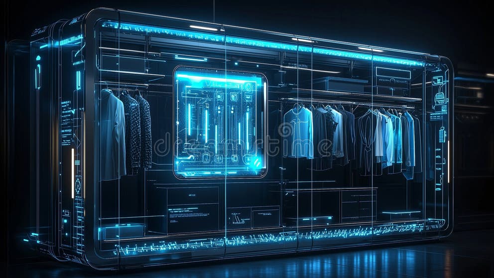 Futuristic Mechanized Wardrobe Designs Stock Illustration ...