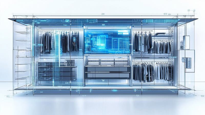 Futuristic Mechanized Wardrobe Designs Stock Illustration ...