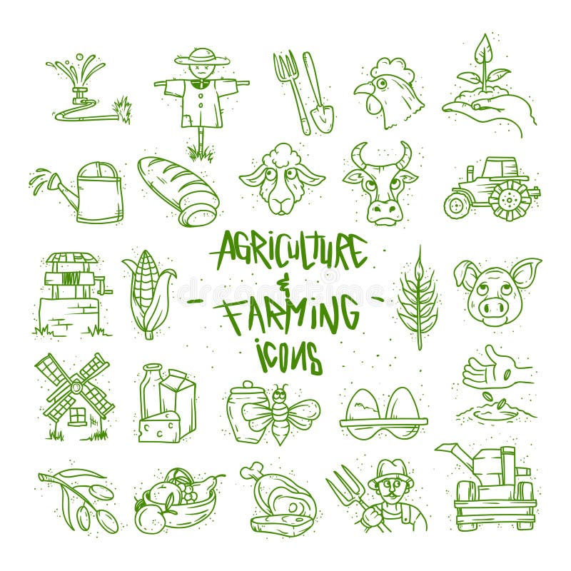 Agriculture Icon Set stock vector. Illustration of collection - 275892974