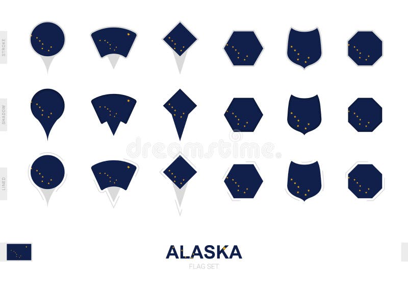 Collection of the Alaska Flag in Different Shapes and with Three ...