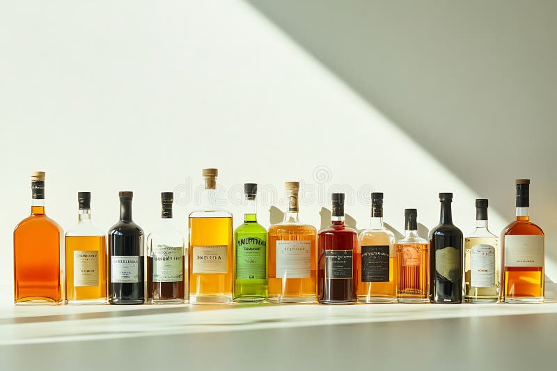 Collection of Alcoholic Beverages Stock Illustration - Illustration of ...