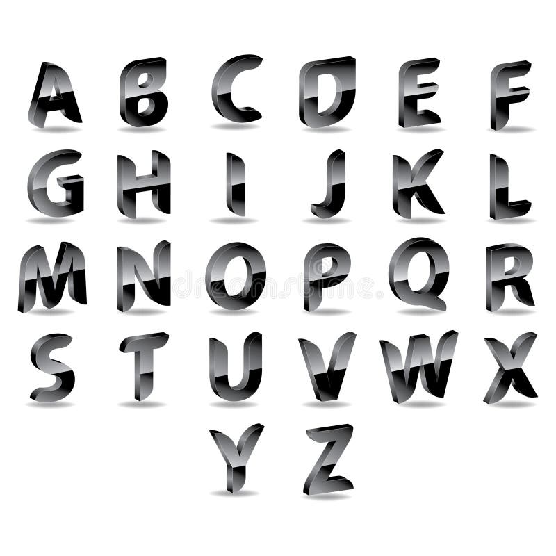 Collection of Alphabets. Vector Illustration Decorative Design Stock ...