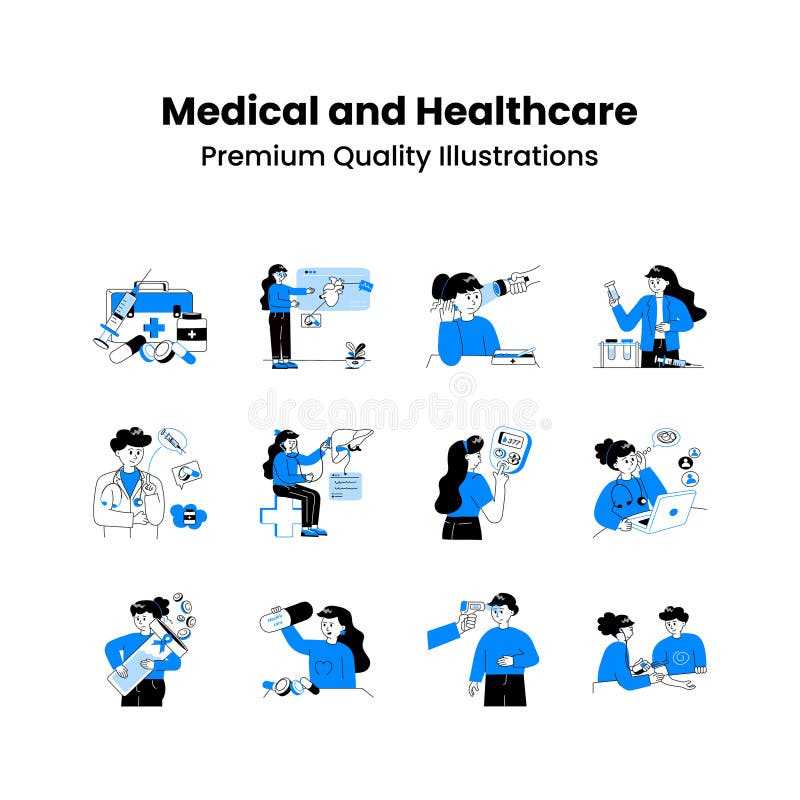 Collection of Amazing Drawing Illustrations of Health and Checkups ...