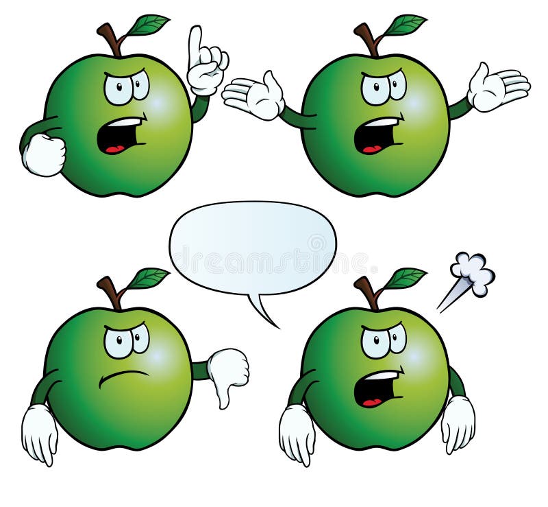 Angry apple set stock vector. Illustration of aggressiveness - 29884728
