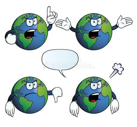 Angry Earth globe set stock vector. Illustration of displeased - 29884794