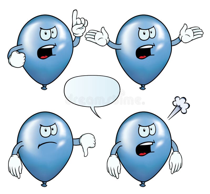Angry party balloon set stock vector. Illustration of expression - 30006523