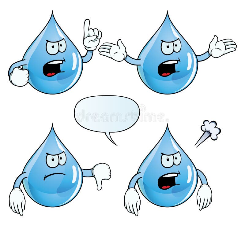 Angry water drop set stock vector. Illustration of drawing - 29884858