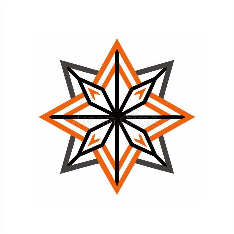 Angular Star Mandala Vector Icon Design Collection Stock Illustration ...
