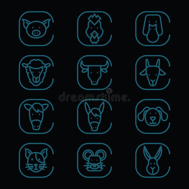 Collection of Animals. Vector Illustration Decorative Design Stock ...