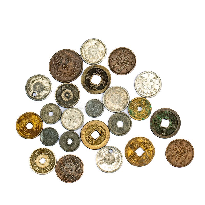 Collection of Antique Asian Coins Stock Image - Image of costs ...
