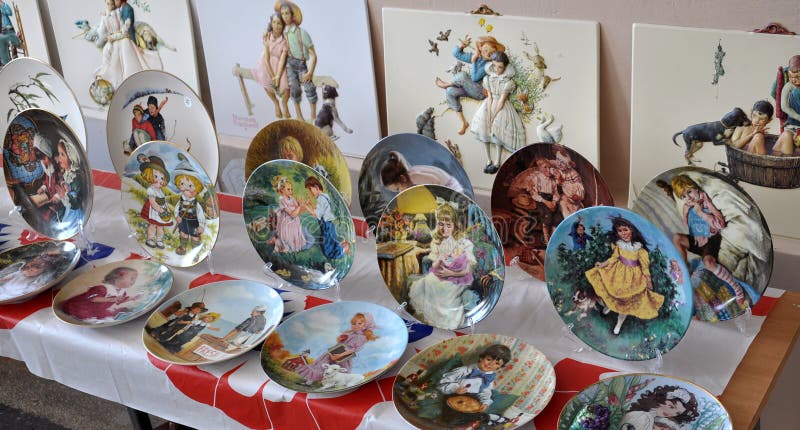 Collection of Antique Decorative Ceramic Plates Editorial Stock Photo ...