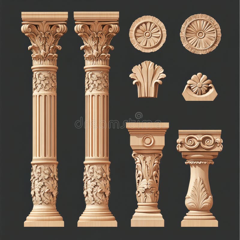 Collection of Antique Greek Columns. Vector Illustration Eps 10 Stock ...