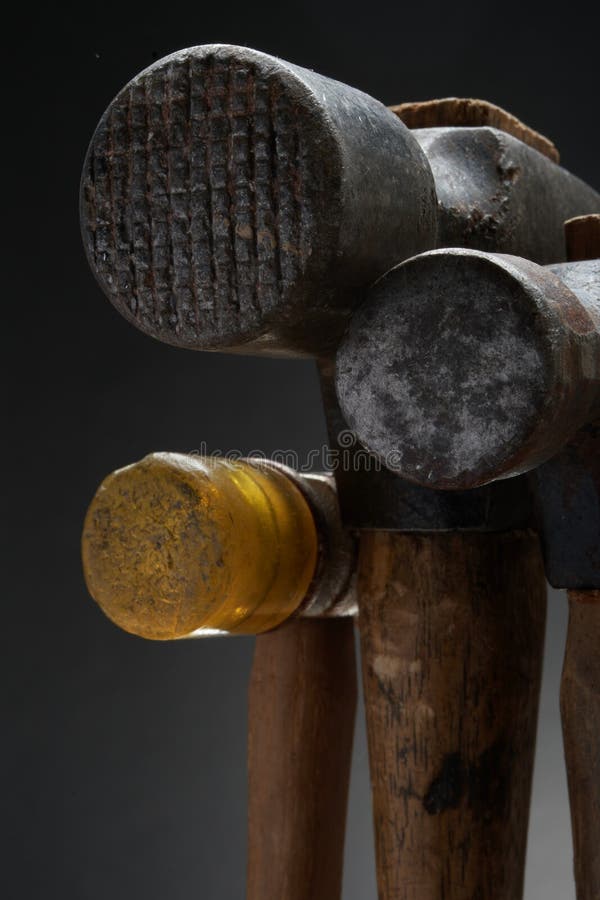 A Collection of Antique Hammers Stock Image - Image of mastery, pound ...