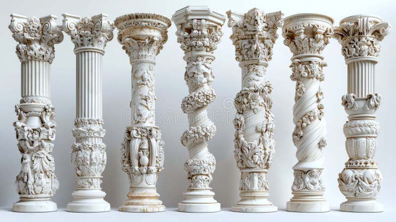 Collection Ornate White Stone Columns Stock Photos - Free & Royalty ...