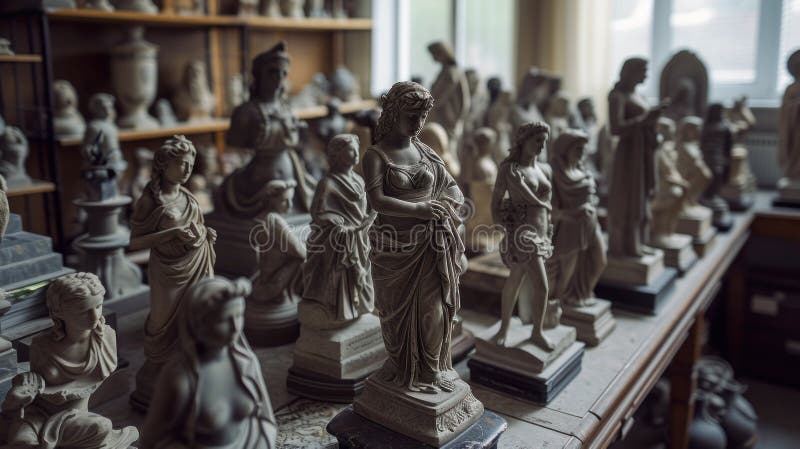 Collection of Antique Statues in the Museum S Storeroom Stock Photo ...