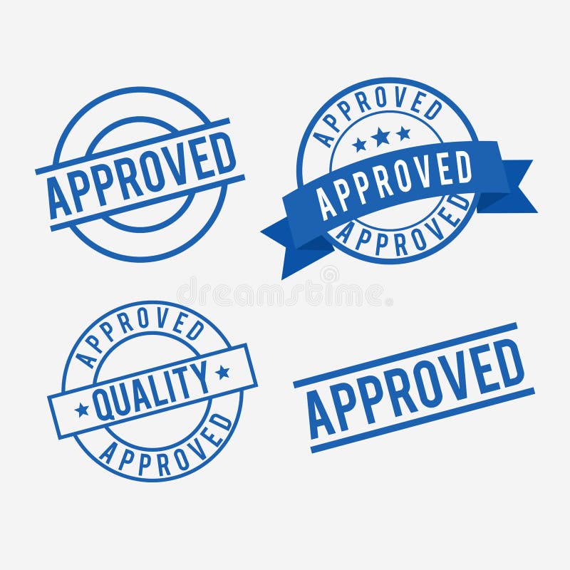 Collection of Approved Stamp Mark. Stock Vector - Illustration of ...