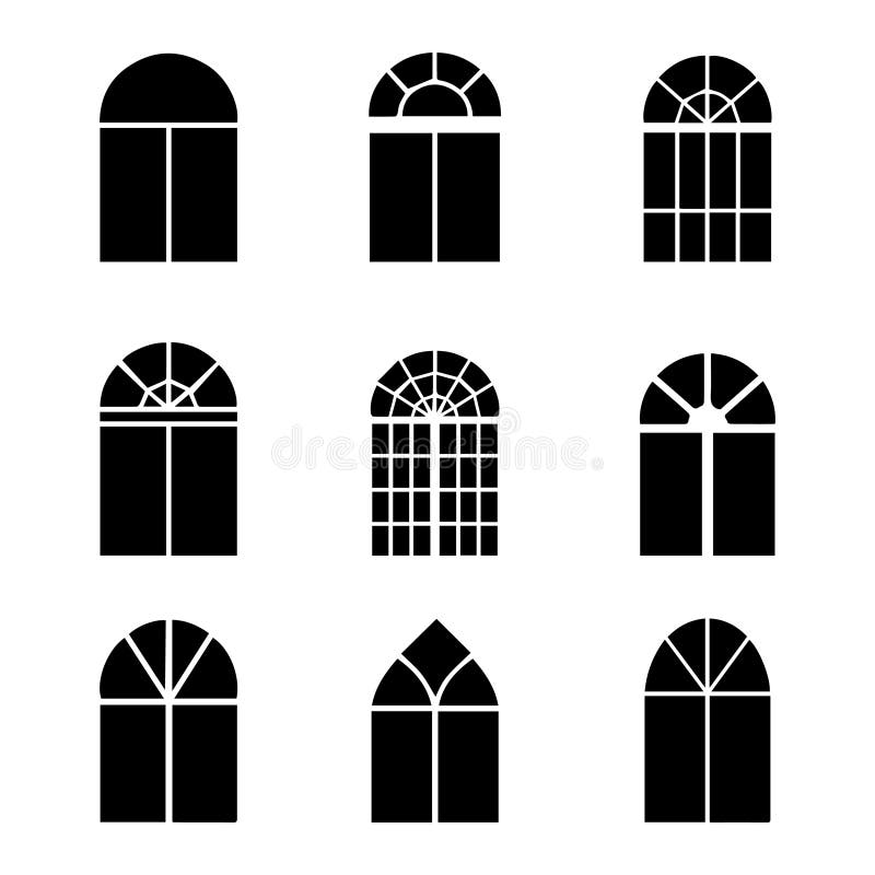 Collection of Architectural Arch Window Styles Stock Vector ...