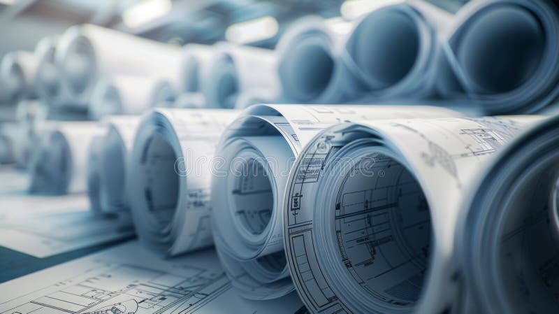 A Collection of Architectural Blueprints.AI Generated Image Stock Image ...