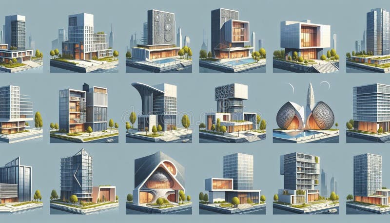 Collection of Architectural Icons and Design Elements Stock ...