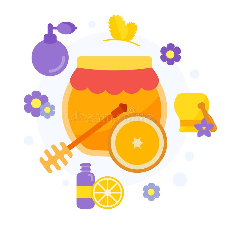 Collection of Aroma Oils and Perfume Stock Illustration - Illustration ...