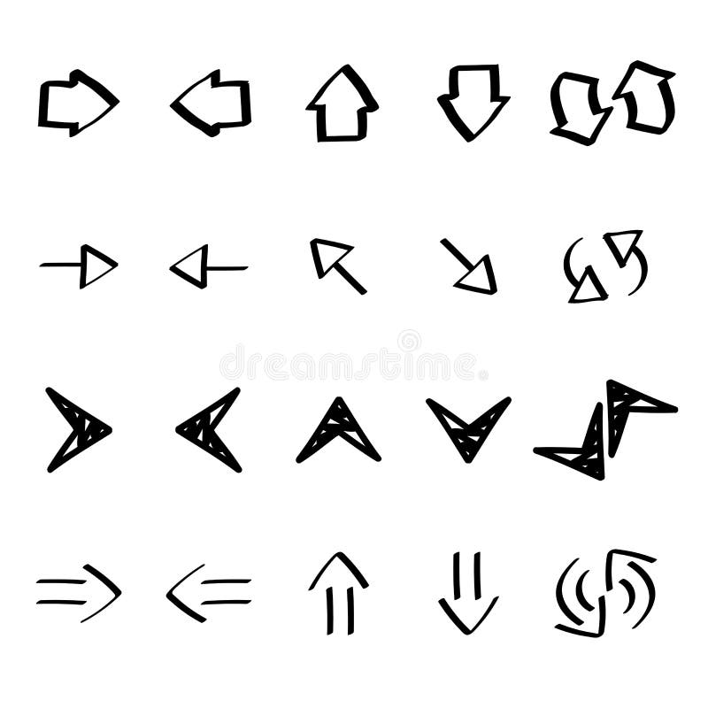 Arrow Doodles stock vector. Illustration of diagonal - 16431784