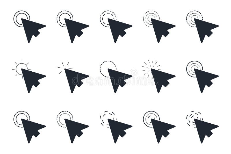 Collection Of Arrow Pointer Cursor Icon Click Or Press Cursor In Flat