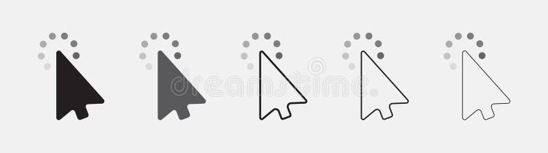 Collection of Arrow Pointer, Cursor Icon, Click or Press Cursor in Flat ...
