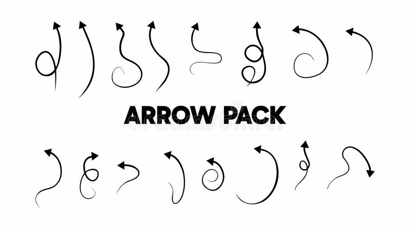 A Collection of Arrow Shapes with Various Styles. Vector Illustration ...