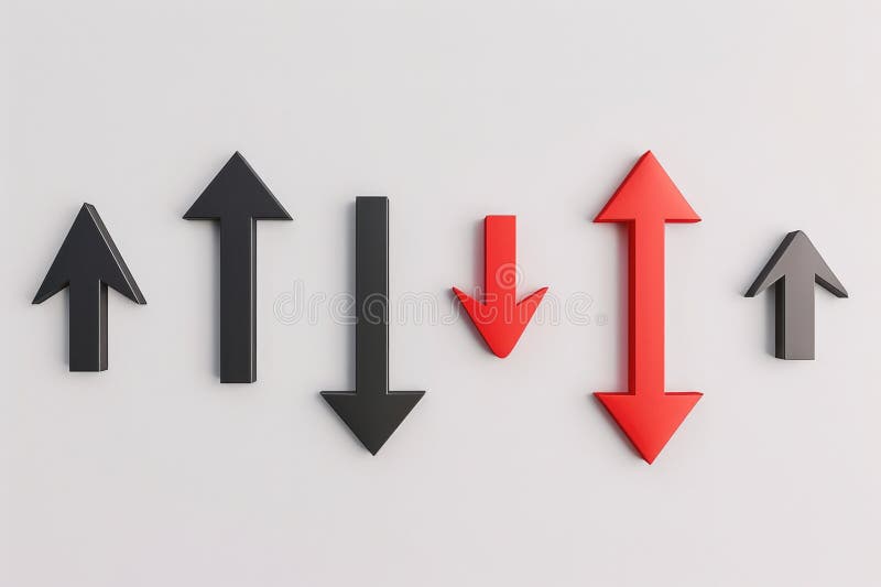 A Collection of Arrows in Contrasting Colors Adorns a White Surface ...